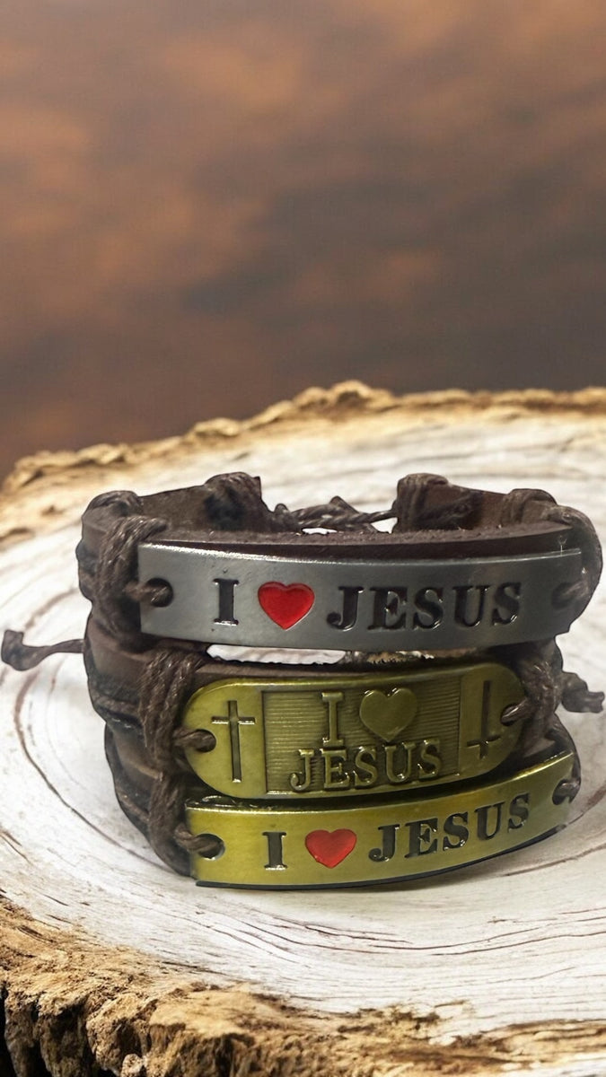 JESUS LEATHER BRACELETS – CHIC & CHAP GIDDUP